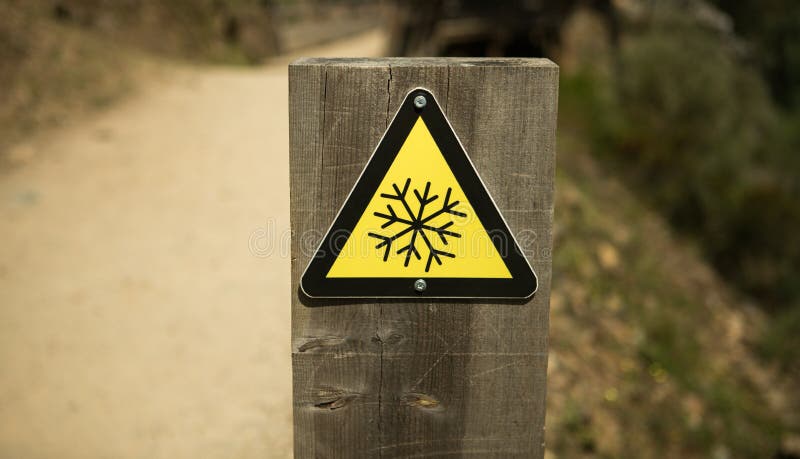Ice hazard sign. stock photo. Image of alert, icon, hazard - 214756952