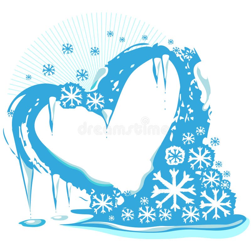 Winter heart vector stock vector. Illustration of snow - 17655604