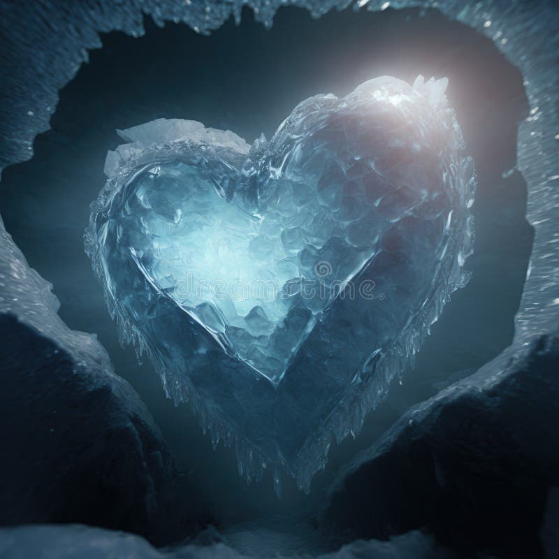 Ice Heart Postcard. AI Render. Stock Illustration - Illustration of ...