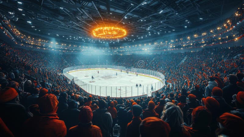Ice Hockey Arena Crowd Excitement Stock Illustration - Illustration of ...