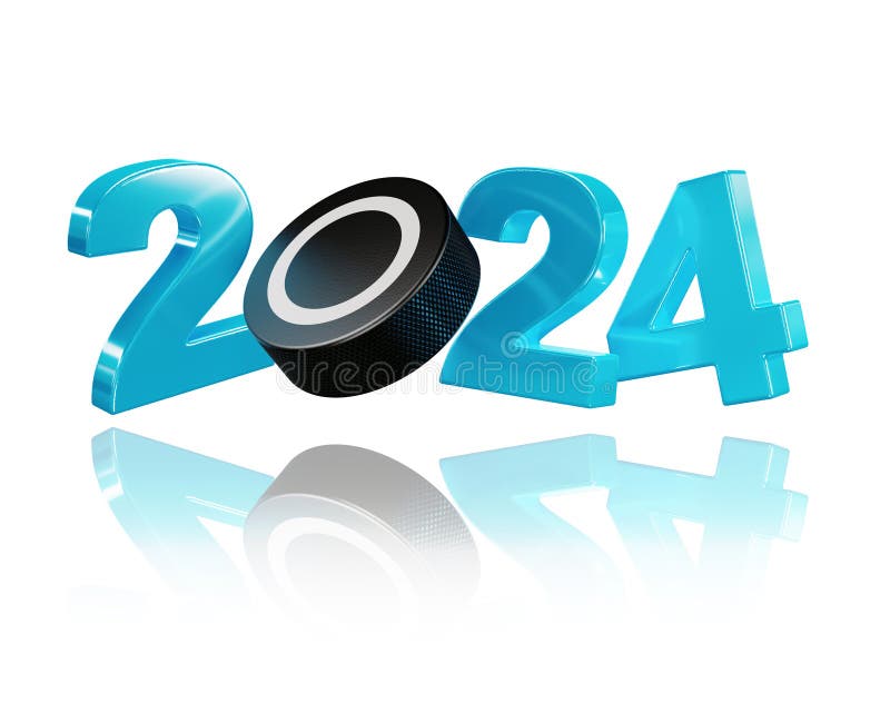 Ice Hockey 2024 Design on White Stock Illustration - Illustration of ...