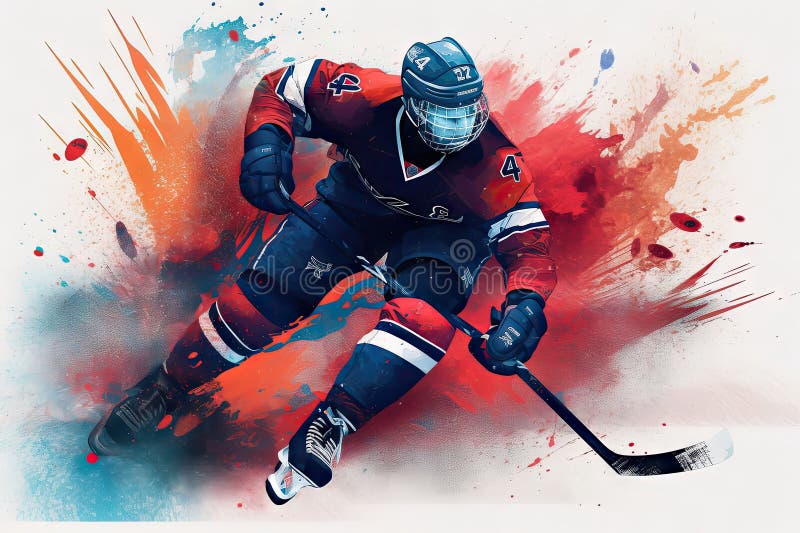 Ice Hockey Illustrations Showcasing Dynamic Movements Game Stock ...
