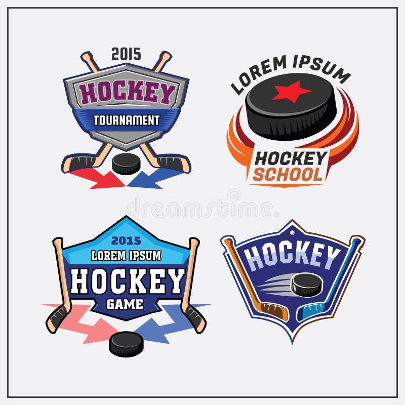 Set of Ice Hockey Labels, Emblems, Icons, Badges and Design Elements ...