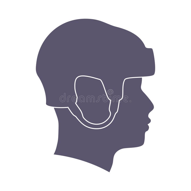 Ice Hockey Player Head. Side View. Icon in Flat Style. Stock ...