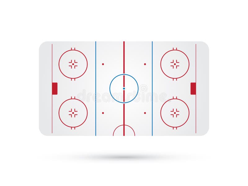 Ice Hockey Rink with Blue Red Skate Marks Stock Vector - Illustration ...