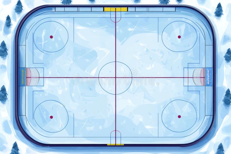 Ice Hockey Rink Vector Illustration Stock Illustration - Illustration ...