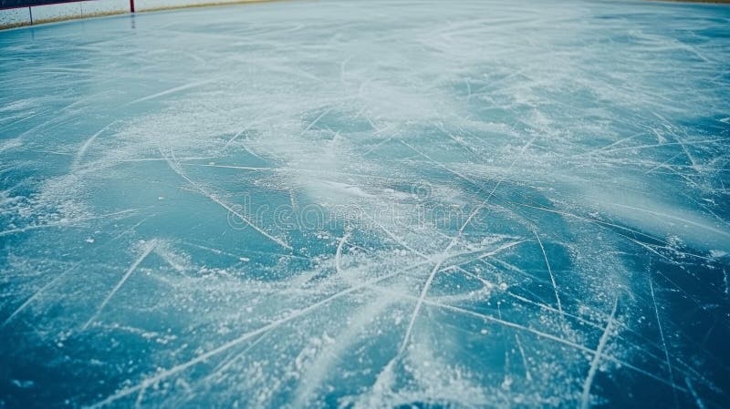 Ice Hockey is Set Against a Backdrop of Blue Ice Texture with Skating ...