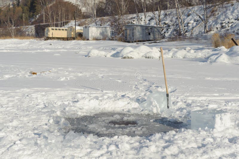 Ice hole stock image. Image of tackle, single, line, cold - 27928019