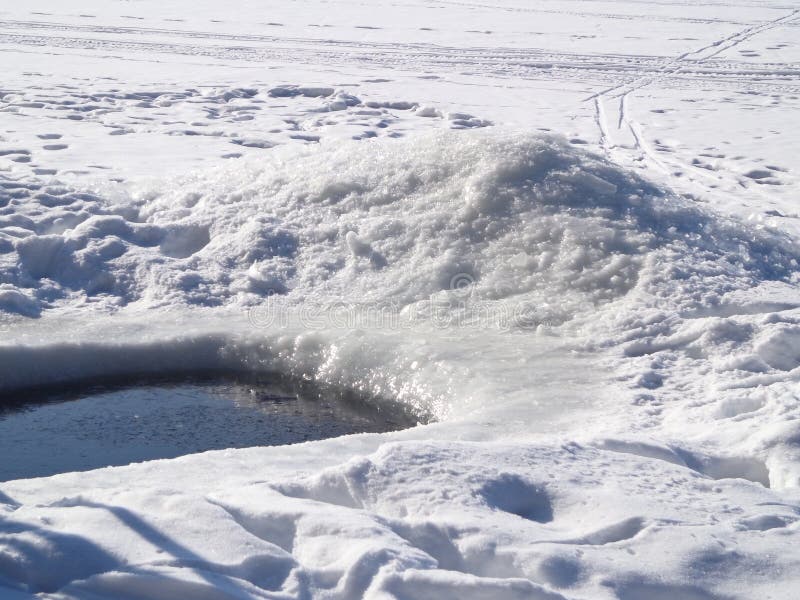 Ice hole stock photo. Image of winter, frost, footstep - 35308354