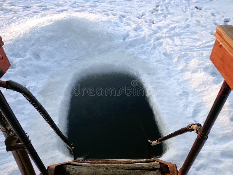 Ice hole stock photo. Image of winter, frost, footstep - 35308354