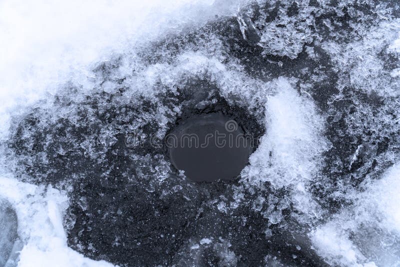 Ice Hole for Winter Fishing Stock Image - Image of snow, outdoor: 135677963