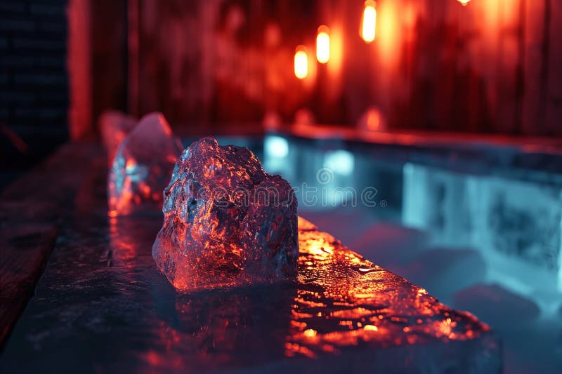 Ice Hotel, a Cold Therapy Room Made of Ice, Equipped with Lit Ice ...