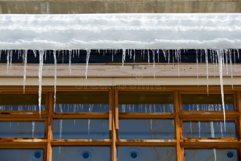 Ice Icicles in a Building in the Spanish Pyrenees Stock Image - Image ...