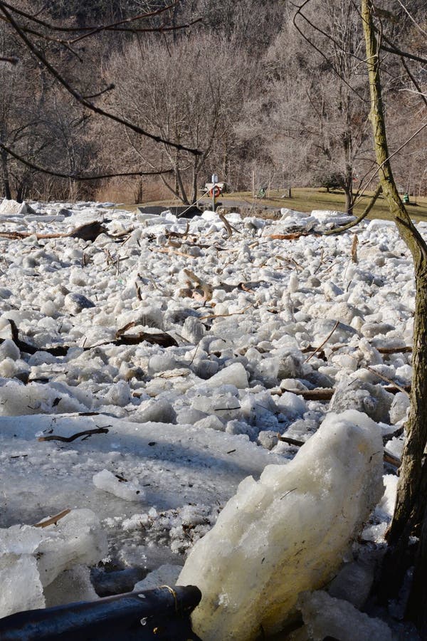 Ice Jam on Humber River at First Weir Stock Photo - Image of ...