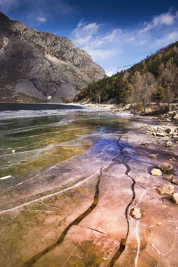 Ice lake stock photo. Image of crack, cold, veins, china - 7700824