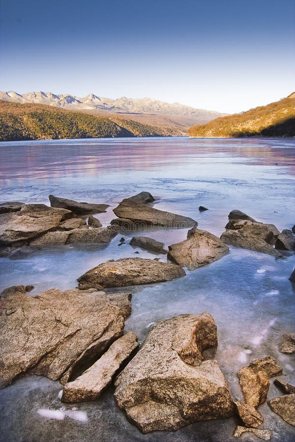 Ice lake stock image. Image of china, dark, veins, winter - 7768457