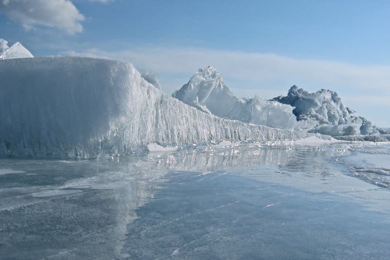 The ice of lake Baikal stock image. Image of calf, blue - 63824975