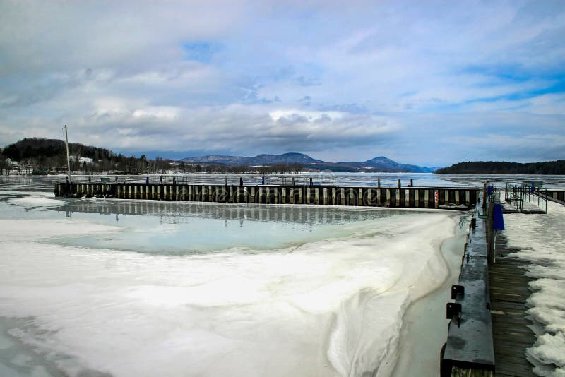 Ice Lake stock photo. Image of dock, winter, frozen, freeze - 83850458