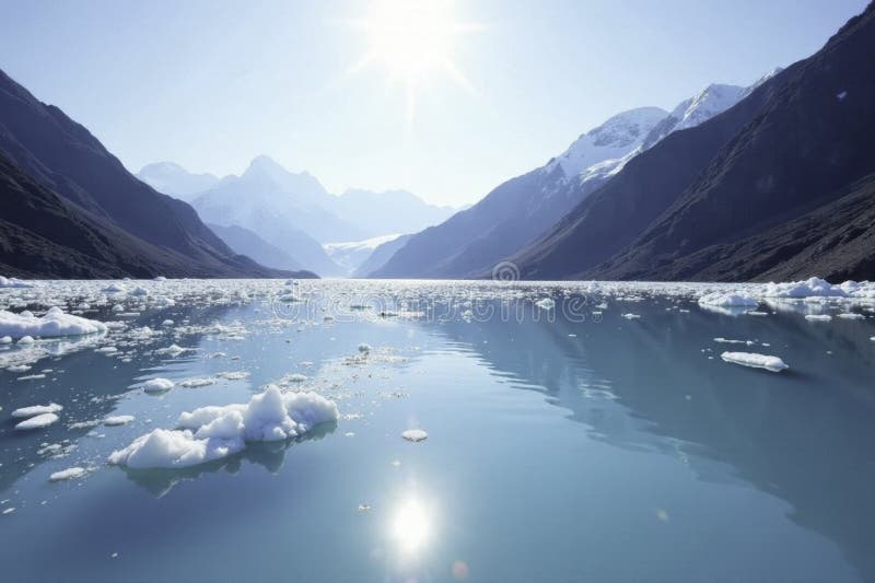 Ice Lake S Surface Glistens in Sunlight on Glacier, Crystal Clear ...