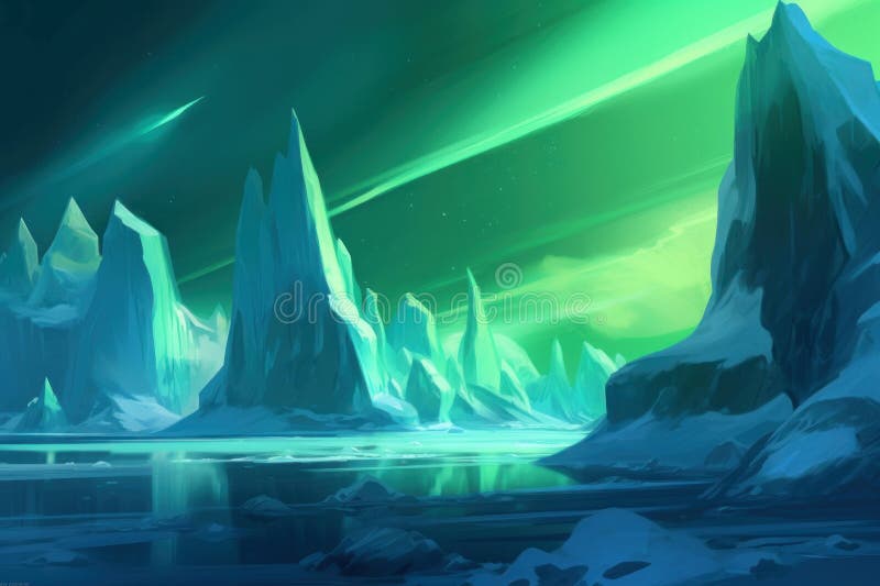 Ice Land Nature. Generate Ai Stock Illustration - Illustration of frost ...