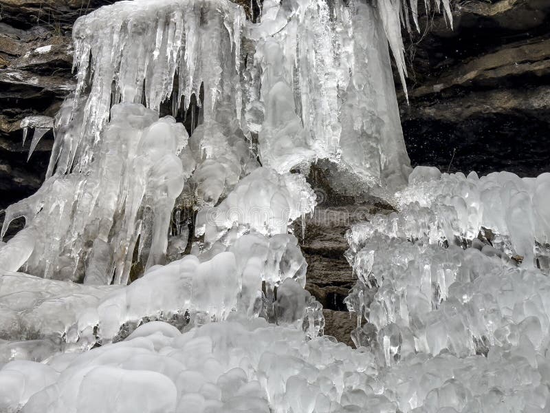 Ice Landscapes Formed by the Effect of Cold Air in Waterfalls in ...
