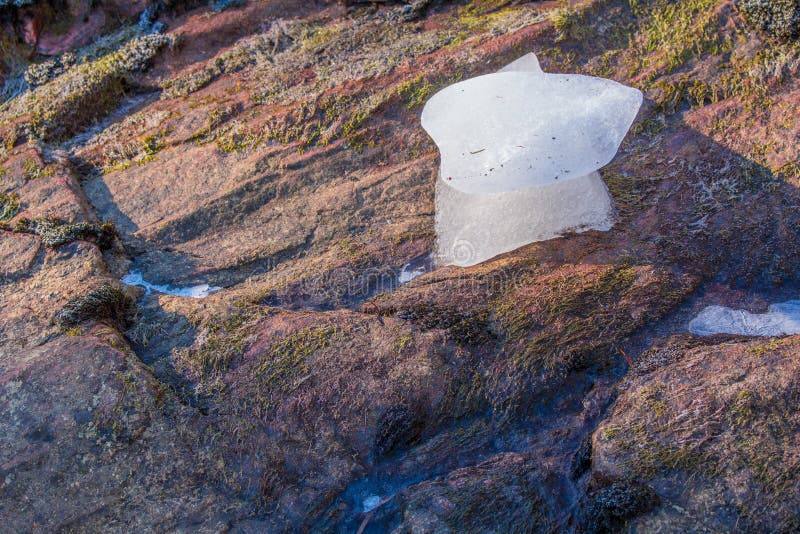 Ice left on rocks stock photo. Image of left, running - 50670980