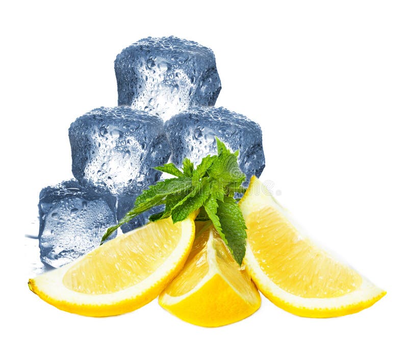 Ice, lemon and mint stock image. Image of food, lime - 39260273