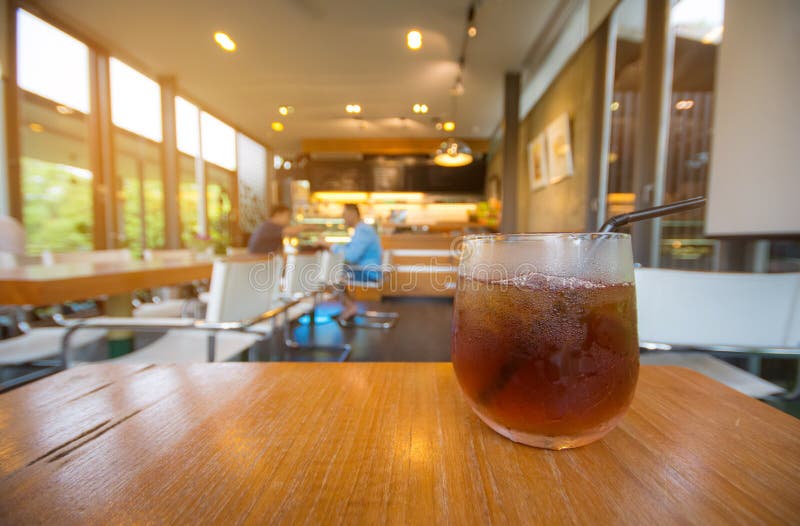 Ice Lemon Tea at a cafe editorial image. Image of blur - 93198455