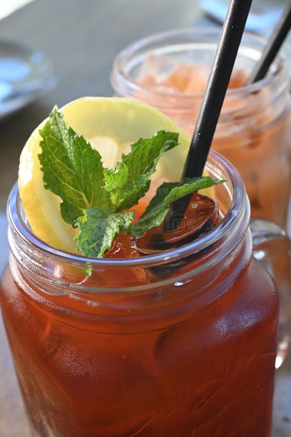 Ice Milk Tea Lemon Tea Thai Style Stock Image - Image of style, lemon ...