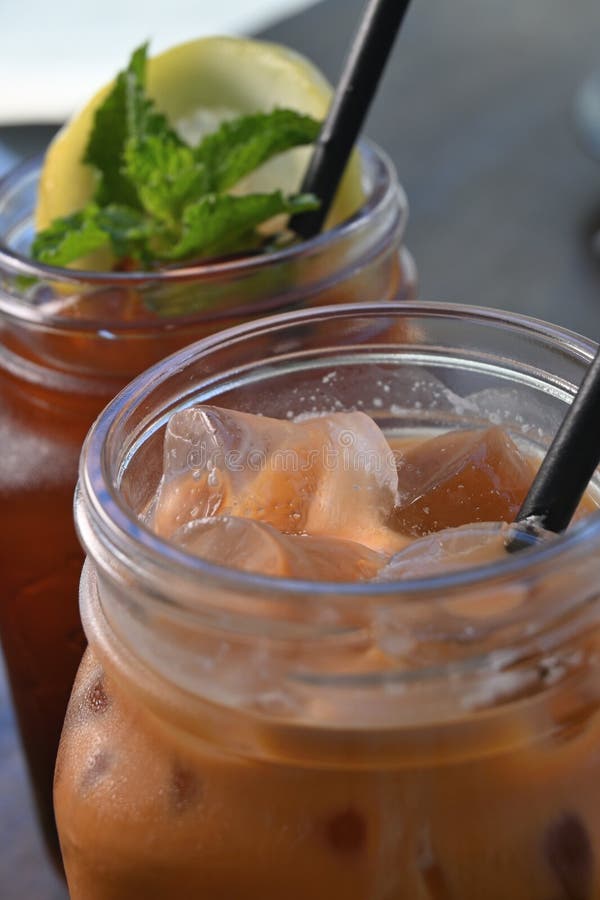 Ice Milk Tea Lemon Tea Thai Style Stock Photo - Image of style, lemon ...