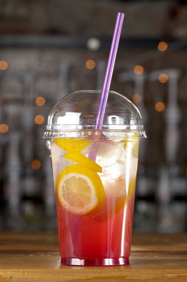 Ice Lemonade Red stock image. Image of drink, plastic - 117164225
