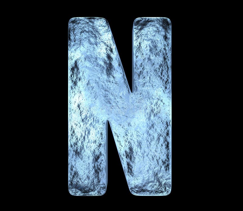 Ice Letter N with Cracks and Bumps Stock Illustration - Illustration of ...