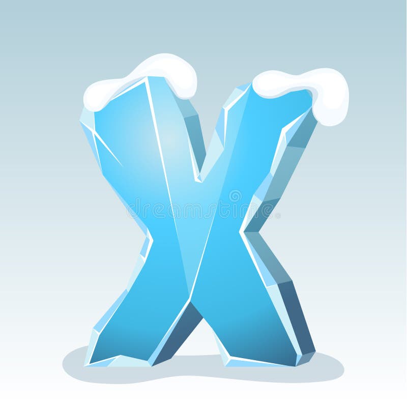 Ice letter X stock vector. Illustration of letter, prehistoric - 133489349
