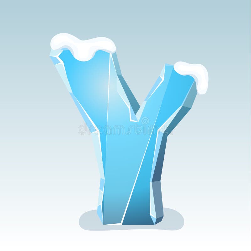 Ice letter Y stock vector. Illustration of snow, prehistoric - 133489519