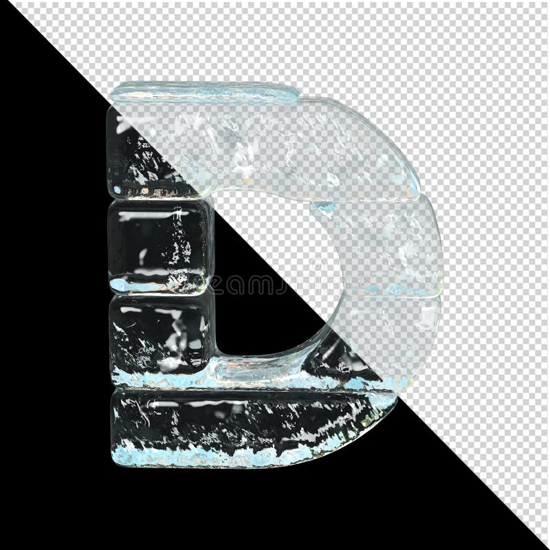 Ice Letters on a Transparent Background. 3d Ice Letter D Stock Photo ...