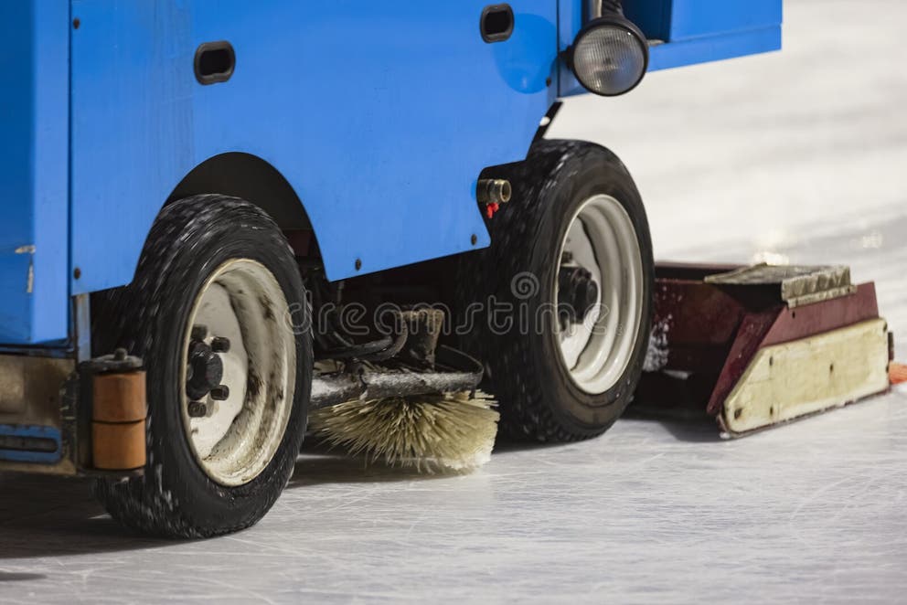 Ice leveling machine stock photo. Image of winter, hockey - 248361324