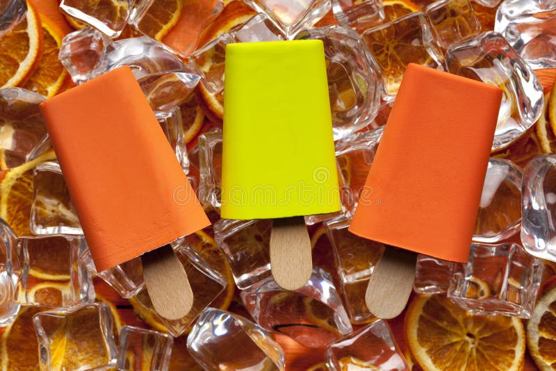 Ice lollies and ice cubes stock photo. Image of icecream - 73313658