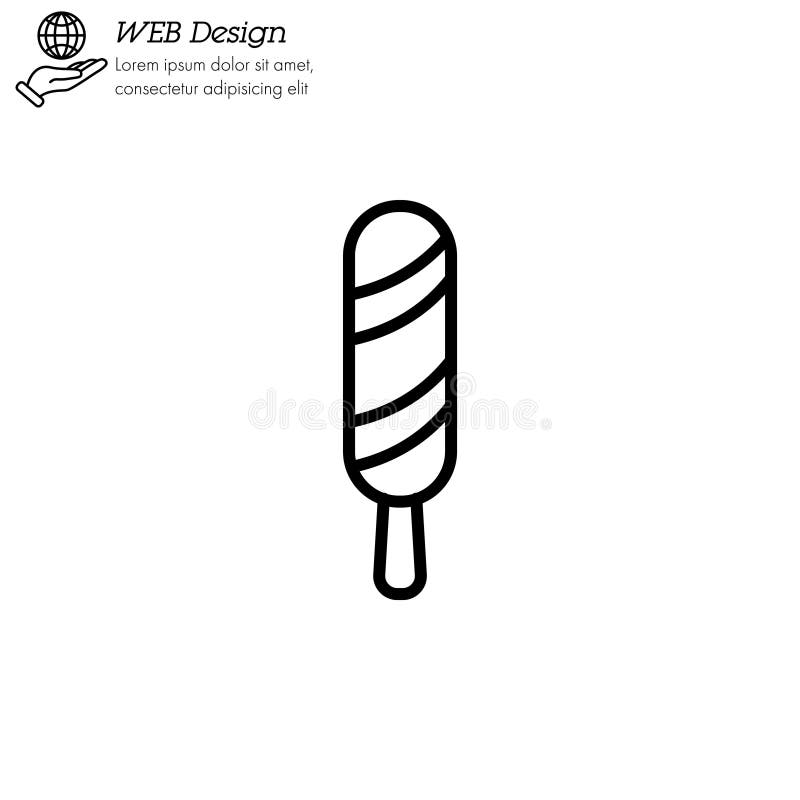 Ice Lolly, Ice Cream Icon Thin Line, Linear, Outline. Simple Sign Stock ...