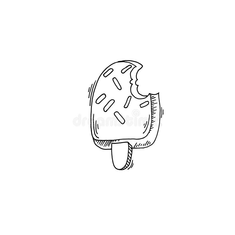 Ice Lolly Sketch Drawing Icon Summer Themed Stock Vector - Illustration ...