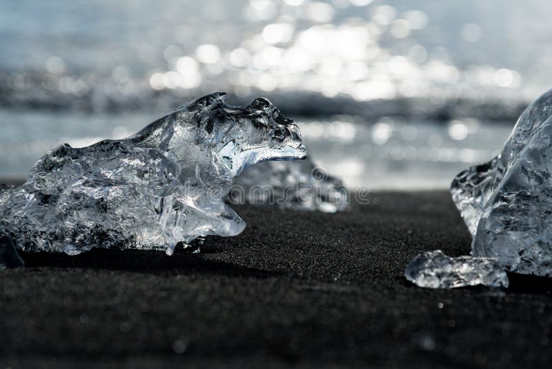 Ice Lumps on South Coast of Iceland Stock Image - Image of beauty ...
