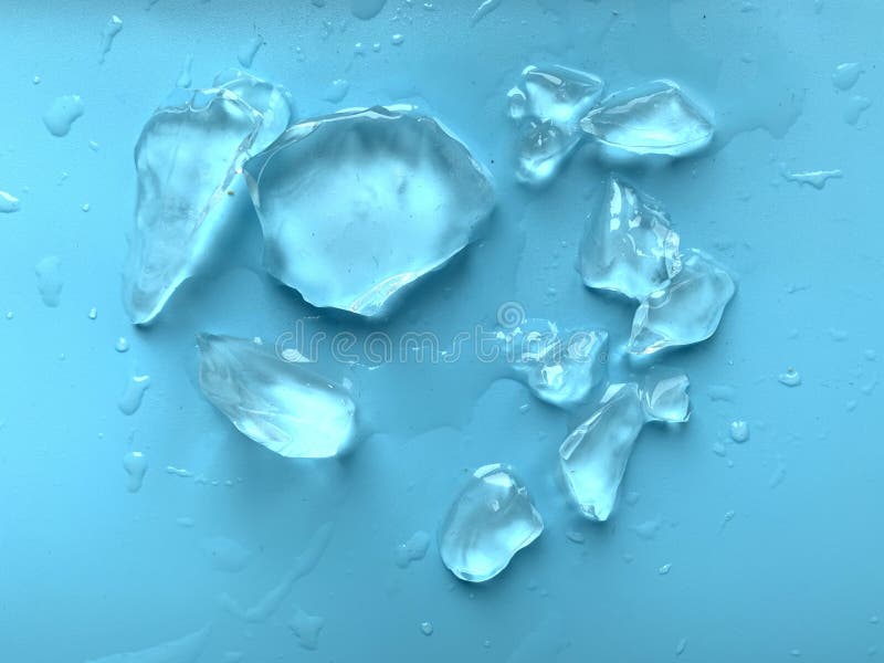 Ice Melting on Blue Background Stock Image - Image of melt, background ...