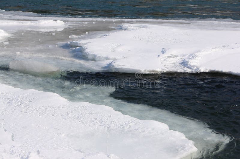 Ice Melting on the River in the Spring Stock Photo - Image of closeup ...