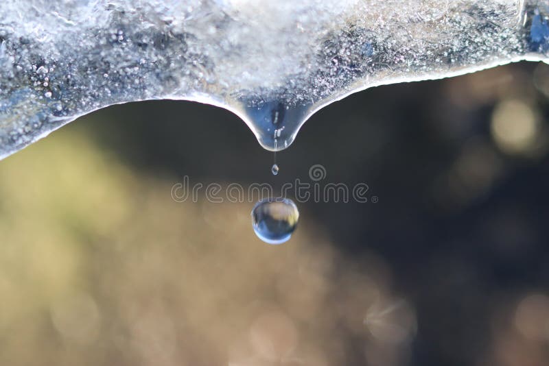 Ice Melting: Sphere-shaped Water Drop Stock Photo - Image of horizontal ...