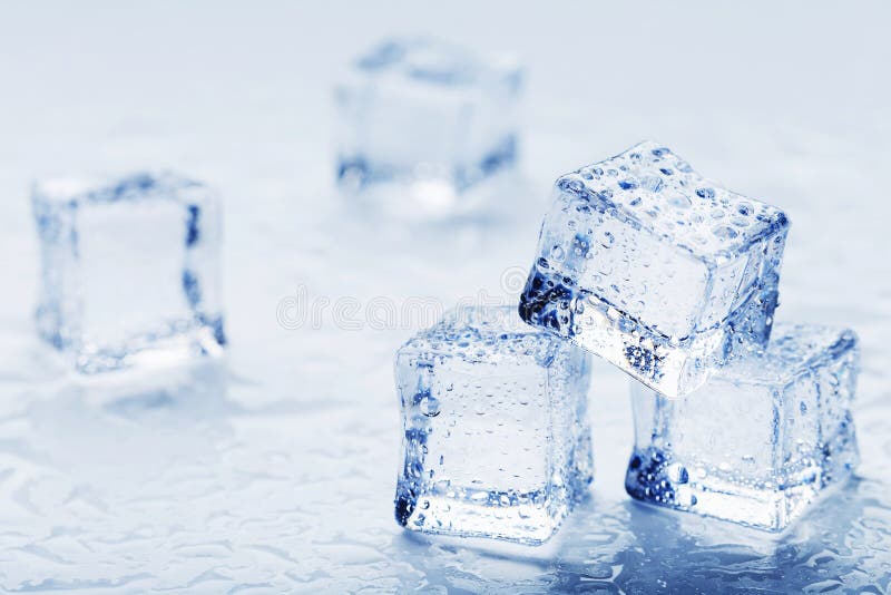 Ice with Meltwater Drops Close-up on a White Background Stock Image ...