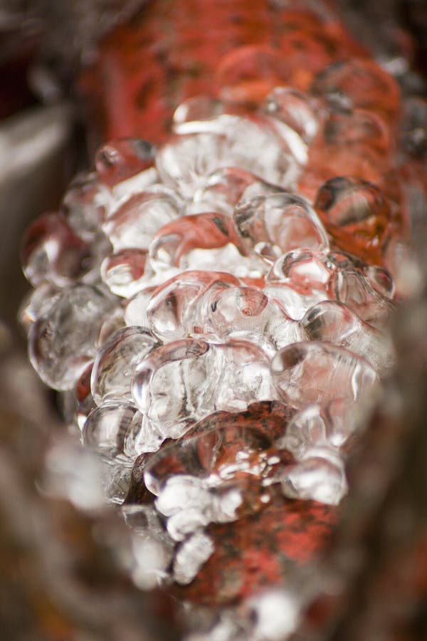 Ice on a metal surface stock photo. Image of icing, water - 210809964