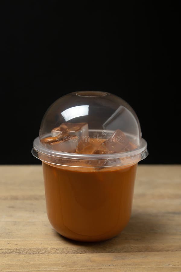 Ice Milk Tea Sweet Drink Blurred on Black Stock Photo - Image of ...