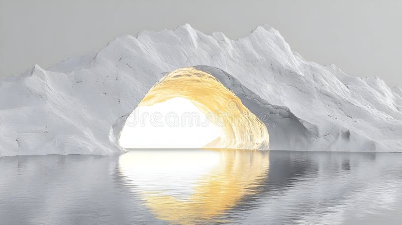 Ice Mountain Arch 3D Illustration Stock Illustration - Illustration of ...
