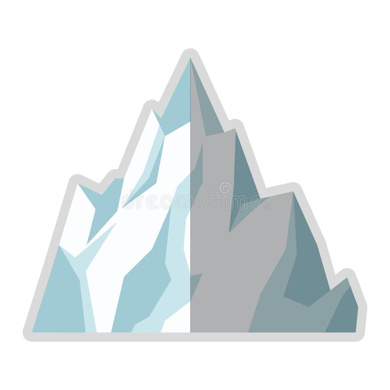 Ice mountain icon stock illustration. Illustration of painting - 74079830