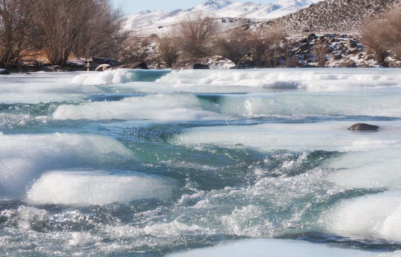 Ice on mountain river stock image. Image of clean, water - 45497413