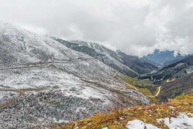 Ice on Mountain Top in Winter Stock Photo - Image of melt, valley ...